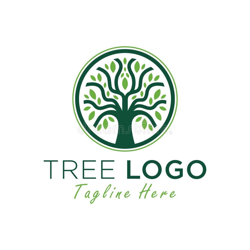 Tree circle vector logo stock vector. Illustration of environmental ...