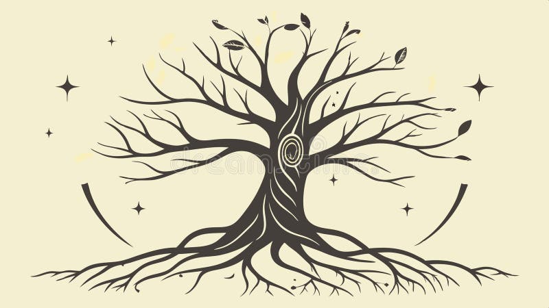 Tree with Circular Branches, Nature and Abstract Design Vector Design ...