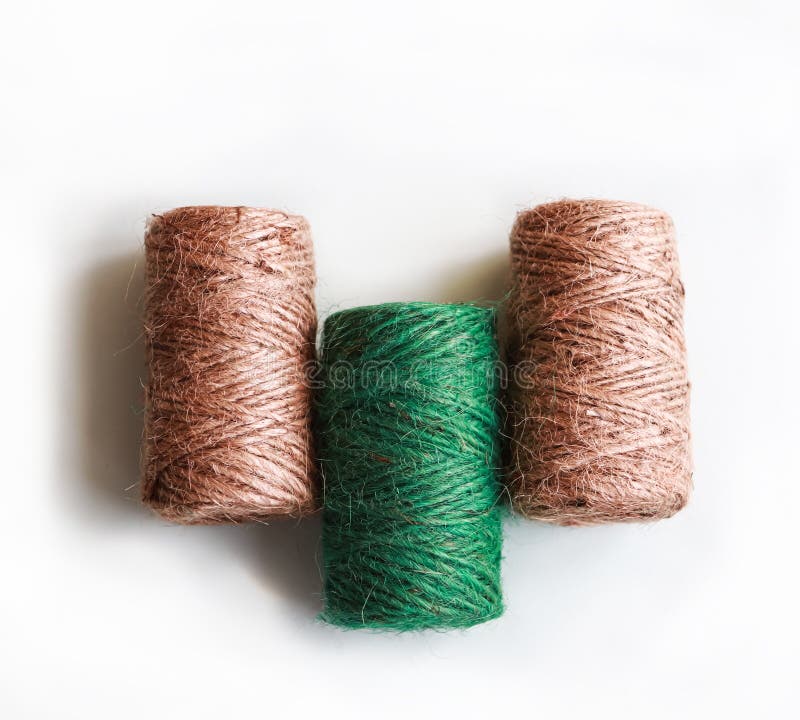 Tree Coil of Jute Rope for Packing on a White Background Stock Photo ...