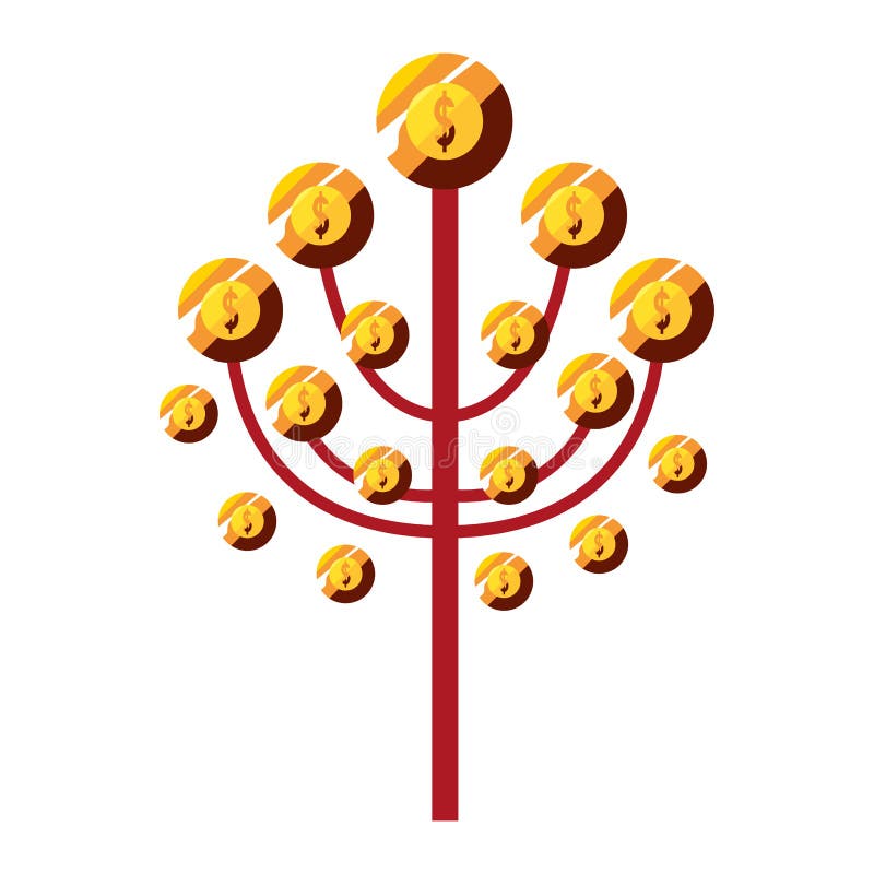 Tree coins money stock vector. Illustration of market - 142822543