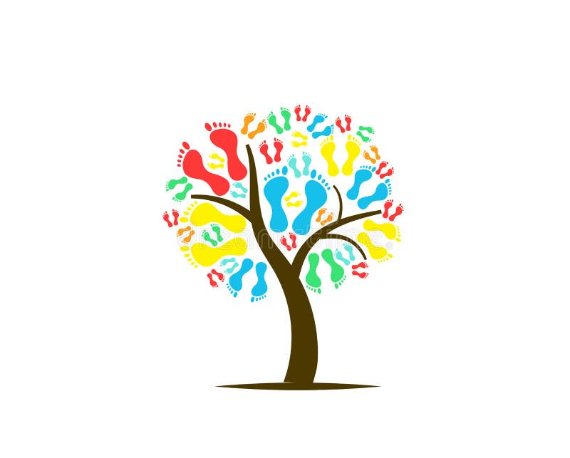 Tree with Colorful Eco Footprints Stock Vector - Illustration of icon ...
