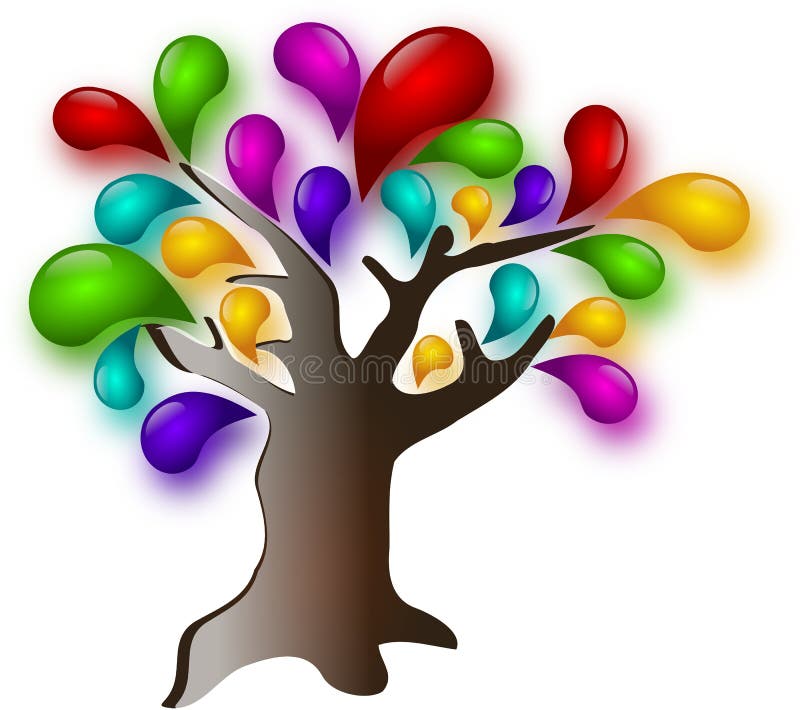 Tree of colours stock photo. Illustration of colour, drops - 36561512