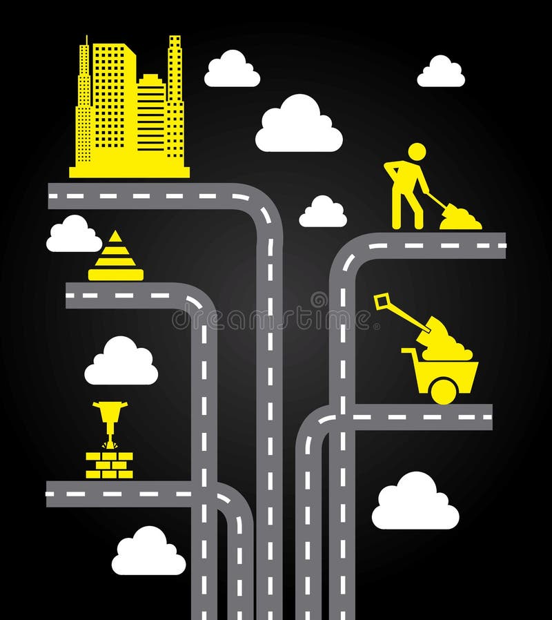 Tree construction stock vector. Illustration of asphalt - 31582306