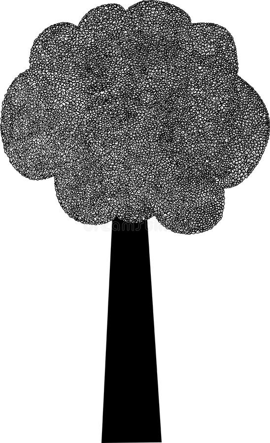 Tree contour stock vector. Illustration of foliage, black - 28112885