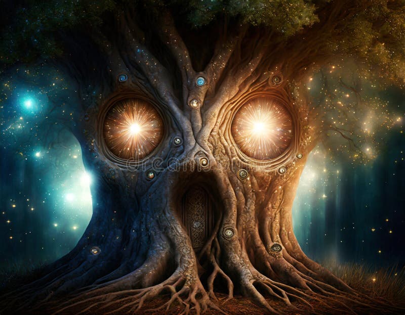 Tree creature stock illustration. Illustration of abyss - 295956451