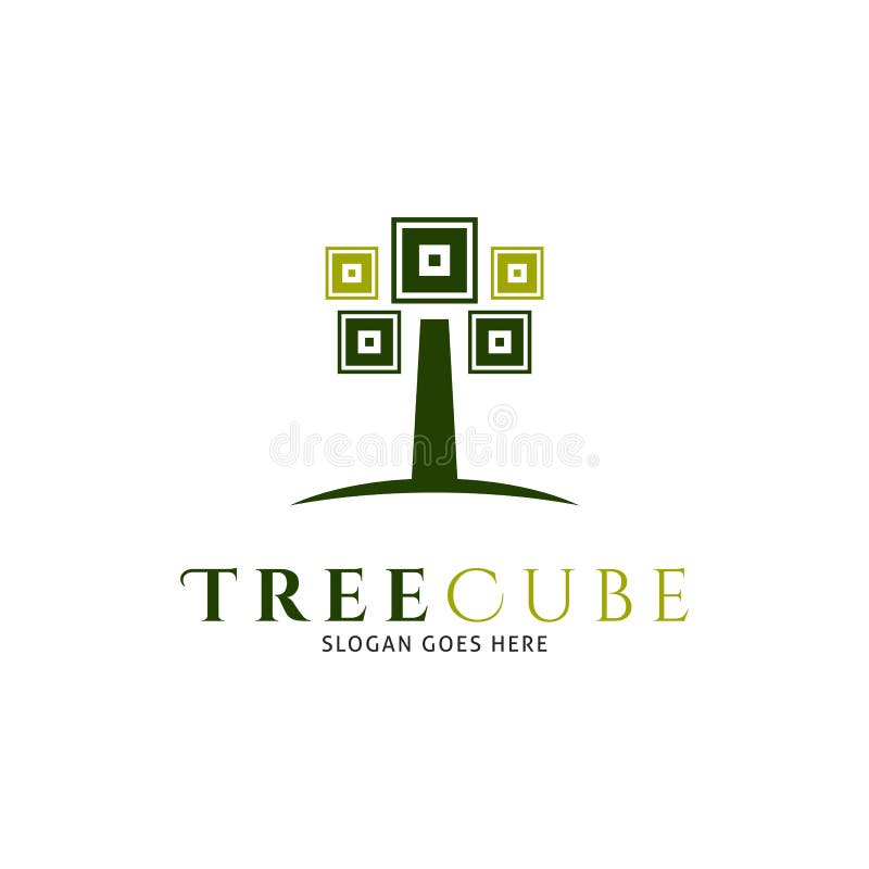 Tree Cube Icon Vector Logo Template Illustration Design Stock Vector ...