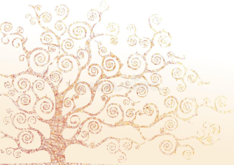 Tree with curved branches stock illustration. Illustration of curved ...