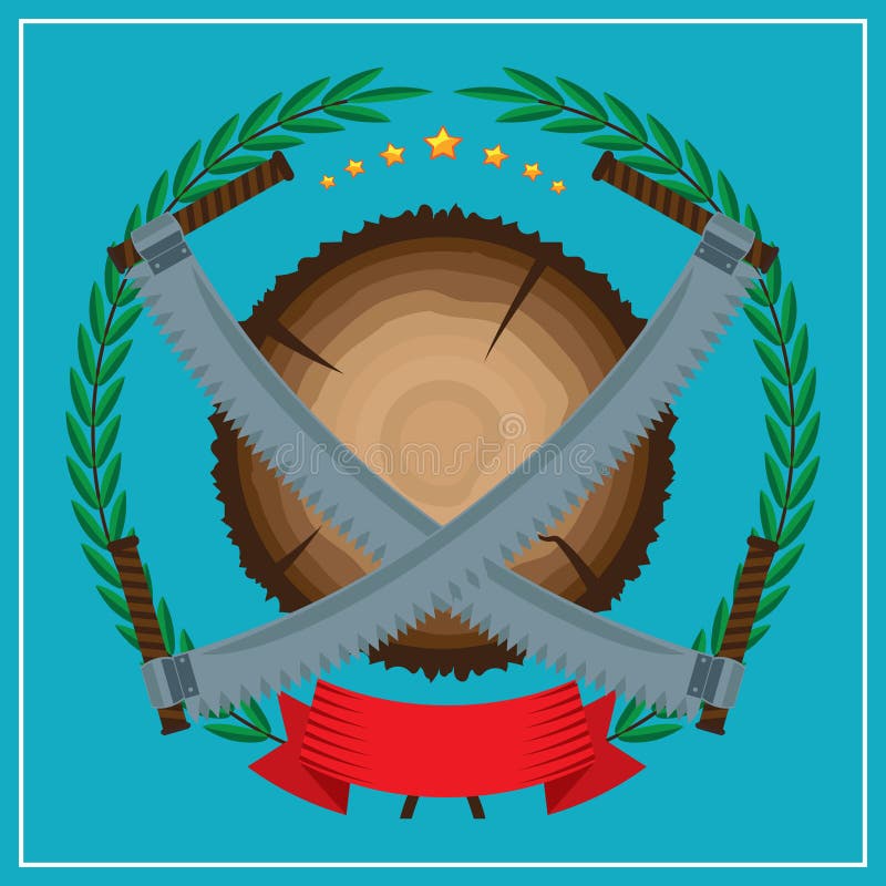 Tree Cutting Emblem. Vector Illustration Decorative Design Stock Vector ...
