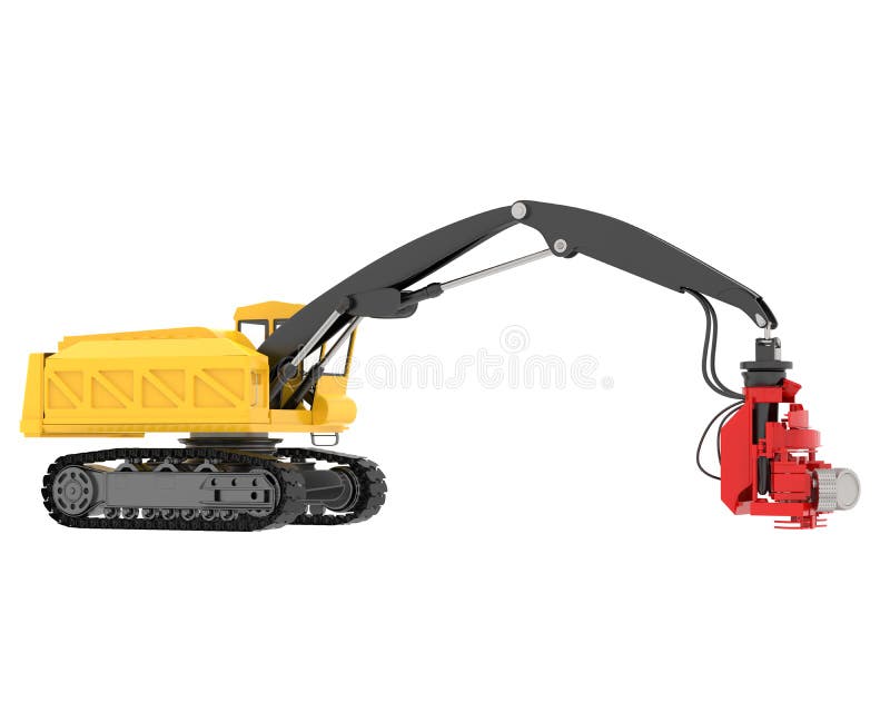 Tree Cutting Machine Isolated on Background. 3d Rendering ...