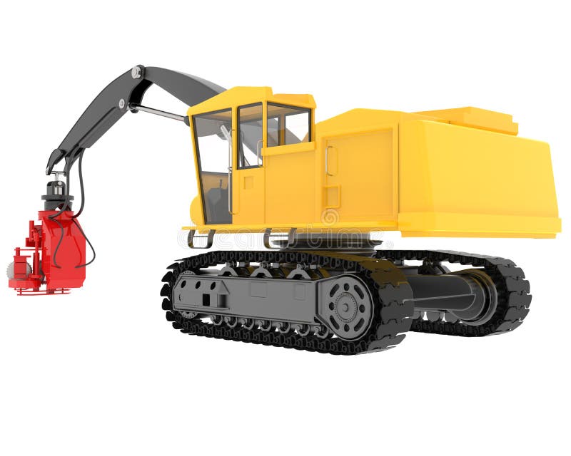 Tree Cutting Machine Isolated on Background. 3d Rendering ...