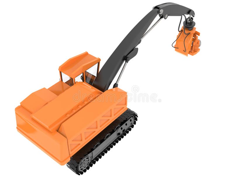 Tree Cutting Machine Isolated on Background. 3d Rendering ...