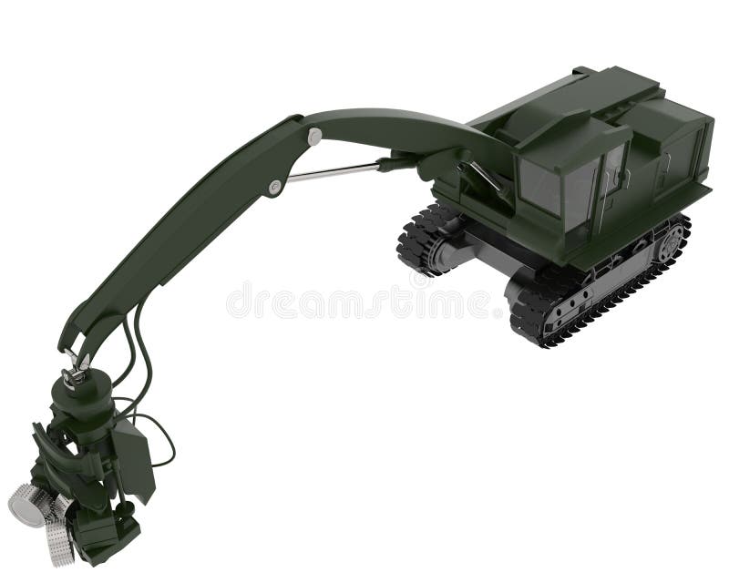 Tree Cutting Machine Isolated on Background. 3d Rendering ...