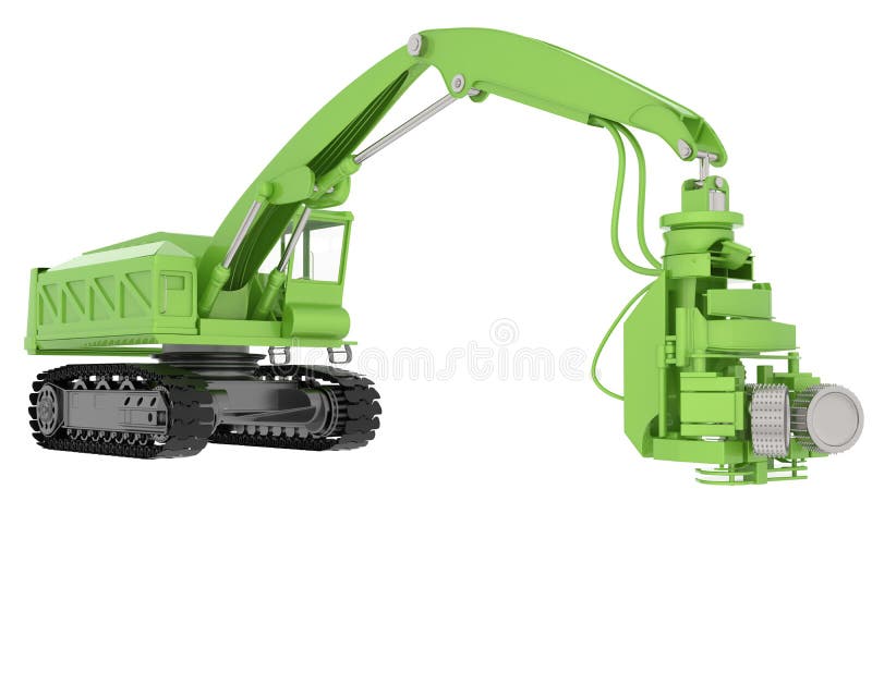 Tree Cutting Machine Isolated on Background. 3d Rendering ...