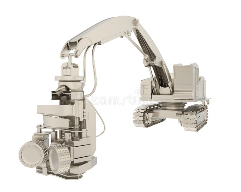 Tree Cutting Machine Isolated on Background. 3d Rendering ...
