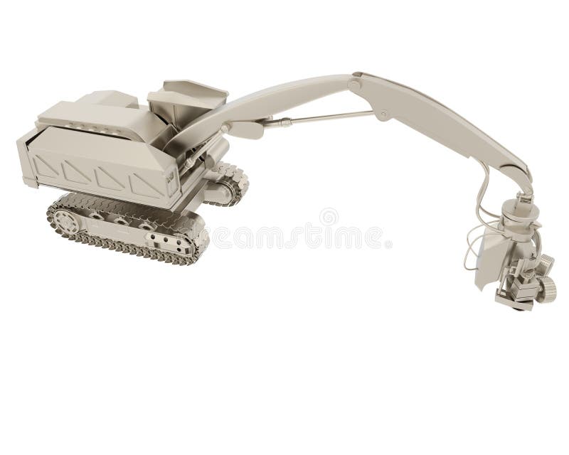 Tree Cutting Machine Isolated on Background. 3d Rendering ...