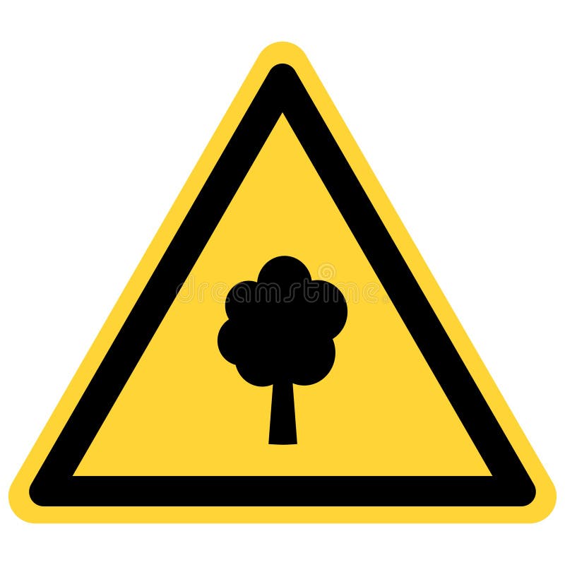 Tree and danger sign stock vector. Illustration of leaf - 231741464