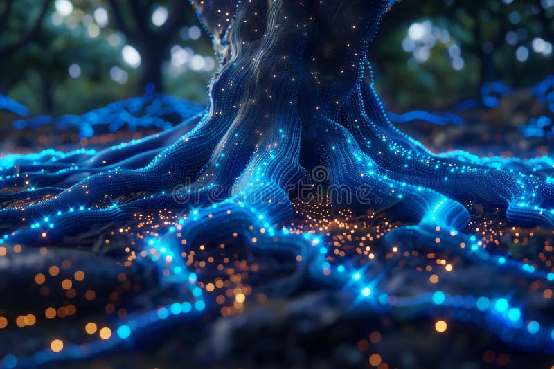 Tree Data Storage Digital Technology and Internet Network Stock ...