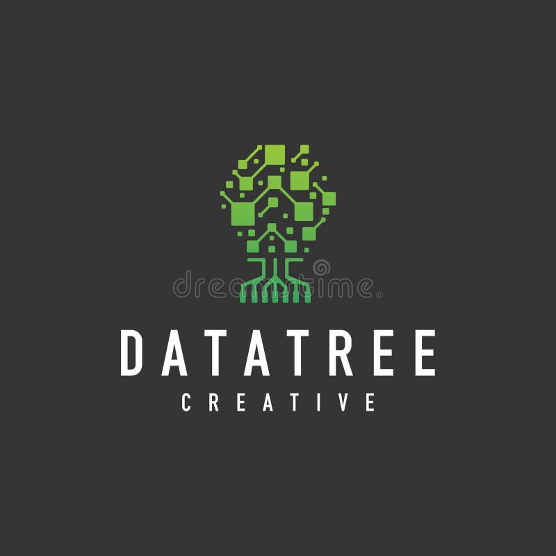 Tree Data Technology Element Logo Design Vector Stock Vector ...