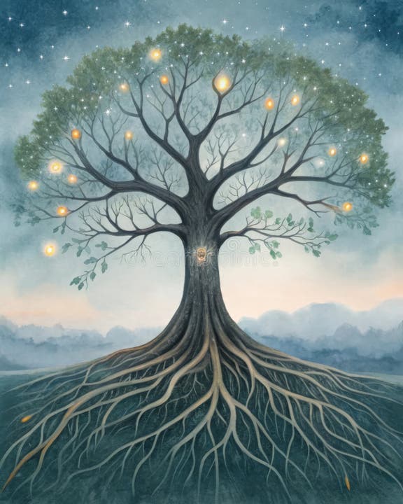 A Tree with Deep Roots and Expansive Branches Symbolizing a Strong ...