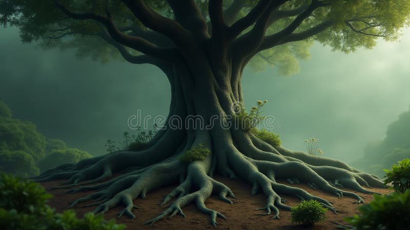 Tree with Intertwined Roots Representing Belonging Stock Image - Image ...