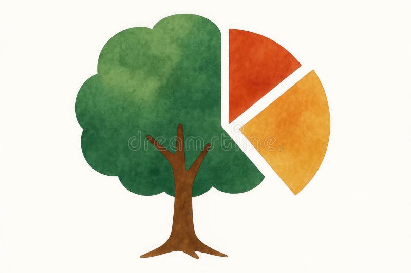 A Tree with a Diagram As a Symbol of Ecology and Data. Space for Text ...