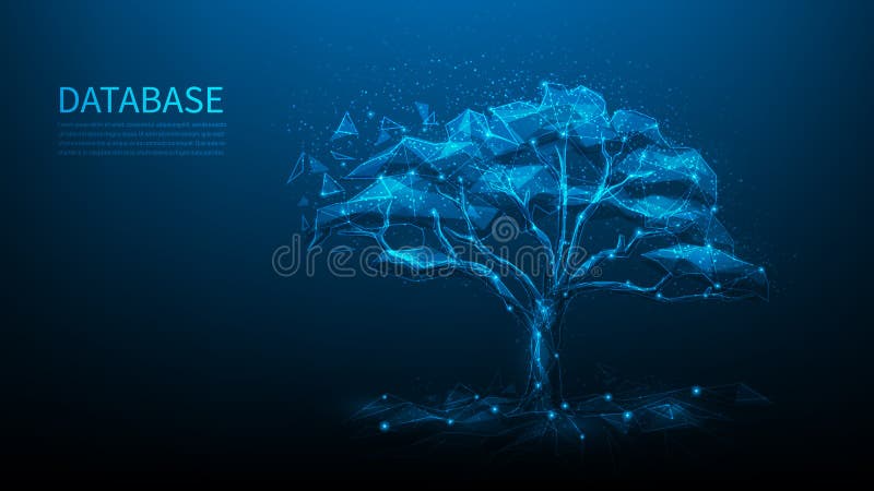 Tree Digital Technology Big Data Background. Online Network Cloud ...
