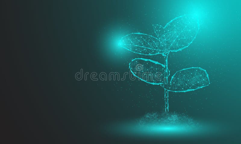 Tree. Digital Vector Outline of Plants in Dark Blue Stock Vector ...