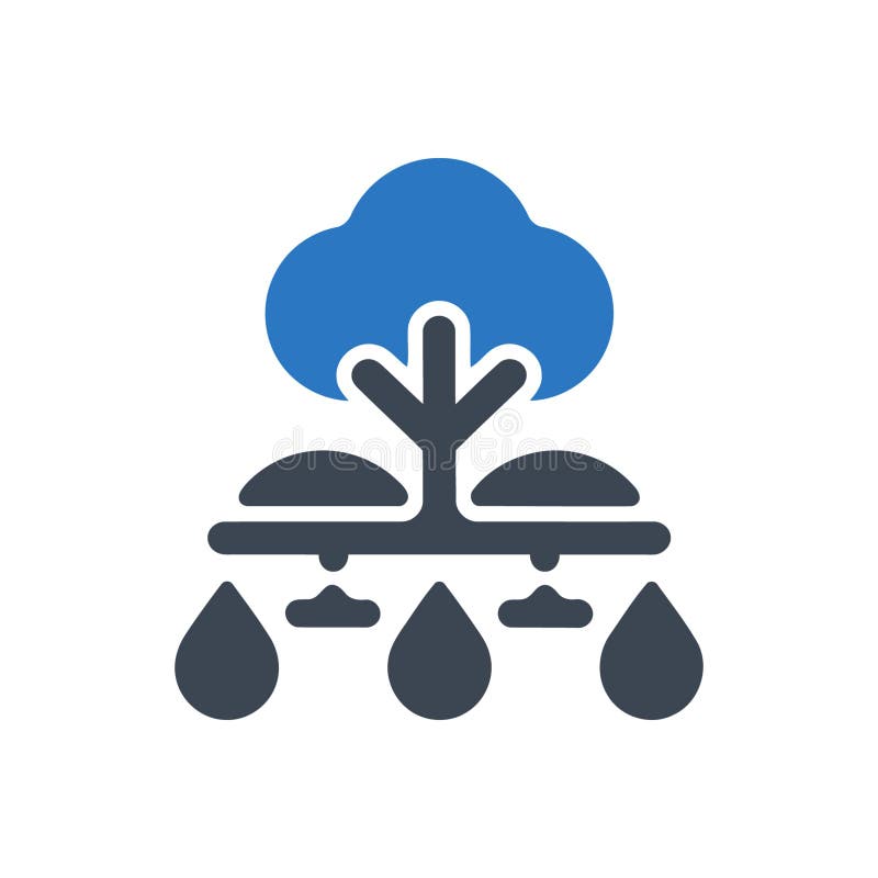 Tree Drip Irrigation Icon stock vector. Illustration of water - 350466511
