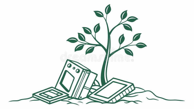 Tree from E-Waste, Electronic Recycling Sustainability Vector, Vector ...