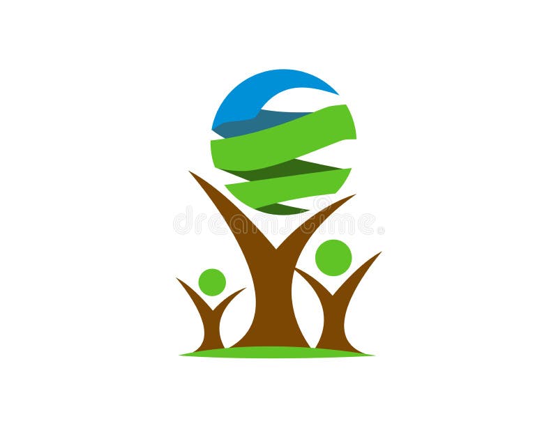Tree and Earth Save the Nature Logo Stock Vector - Illustration of ...