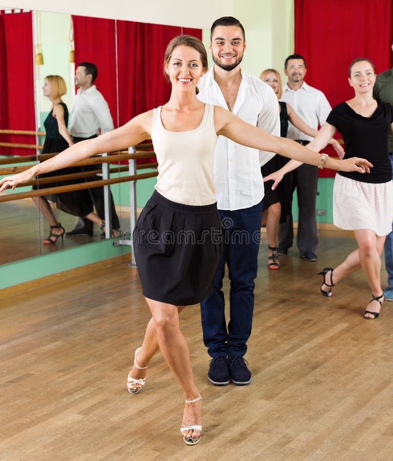 Tree Elegant Couples Dancing Waltz Stock Image - Image of inside ...