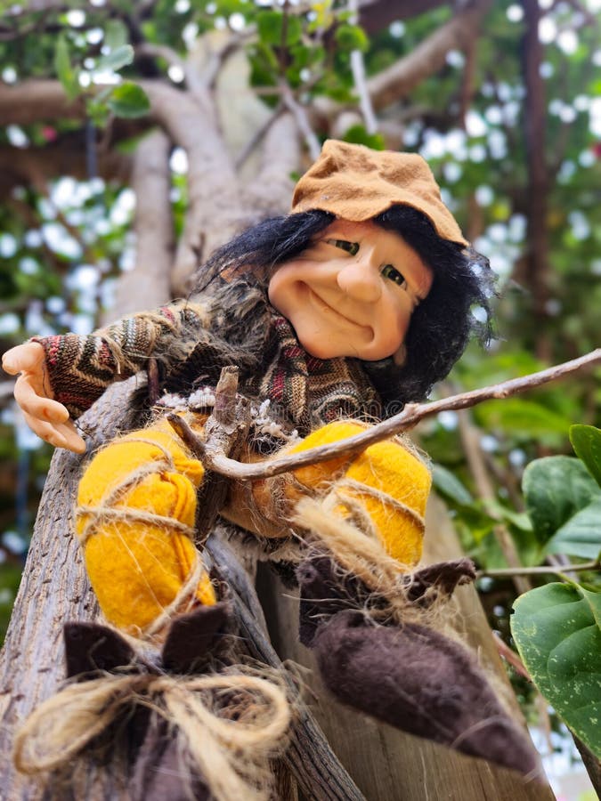 Tree Elemental Elf Holding Stick in Garden. Stock Photo - Image of ...