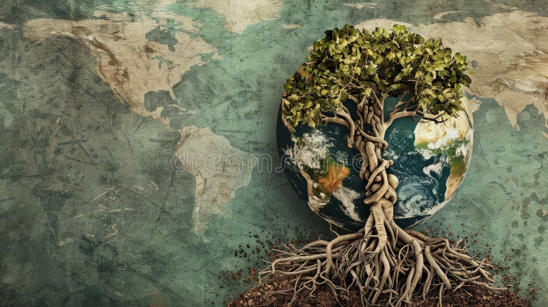 Tree Embracing Earth: a Symbol of Sustainability Stock Photo - Image of ...