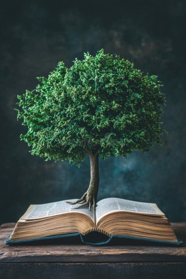 TREE EMERGING from Book stock photo. Image of education - 381911380