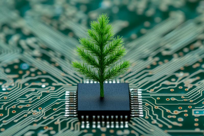 A Tree Emerging from the Junction of a Computer Circuit Board Embodies ...