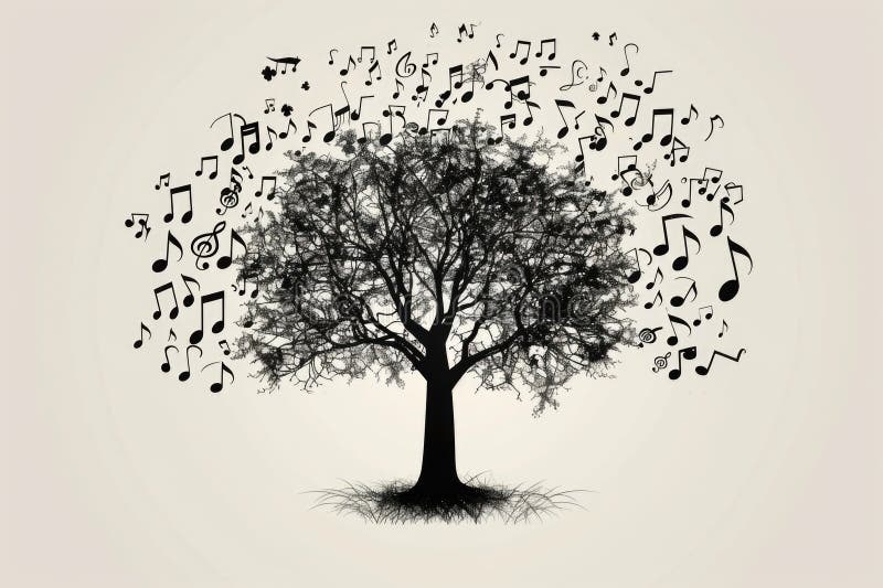 A Tree Emitting Musical Notes. Suitable for Music-related Projects ...