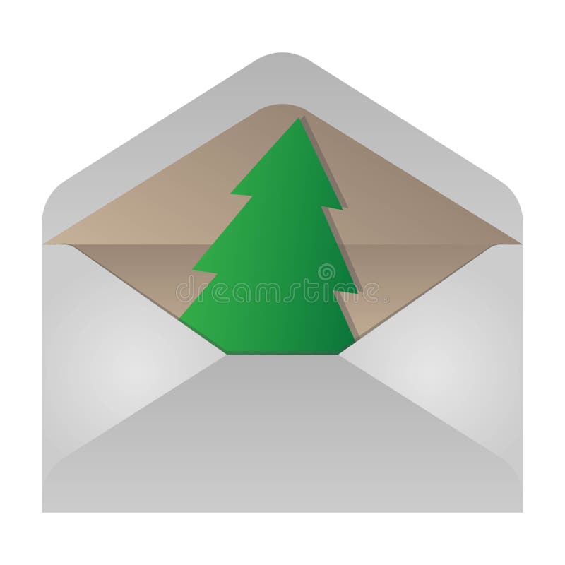 Tree in envelope stock illustration. Illustration of stylized - 205969615