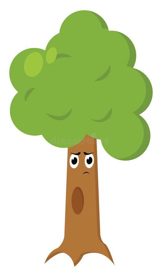Tree Face Vector or Color Illustration Stock Vector - Illustration of ...