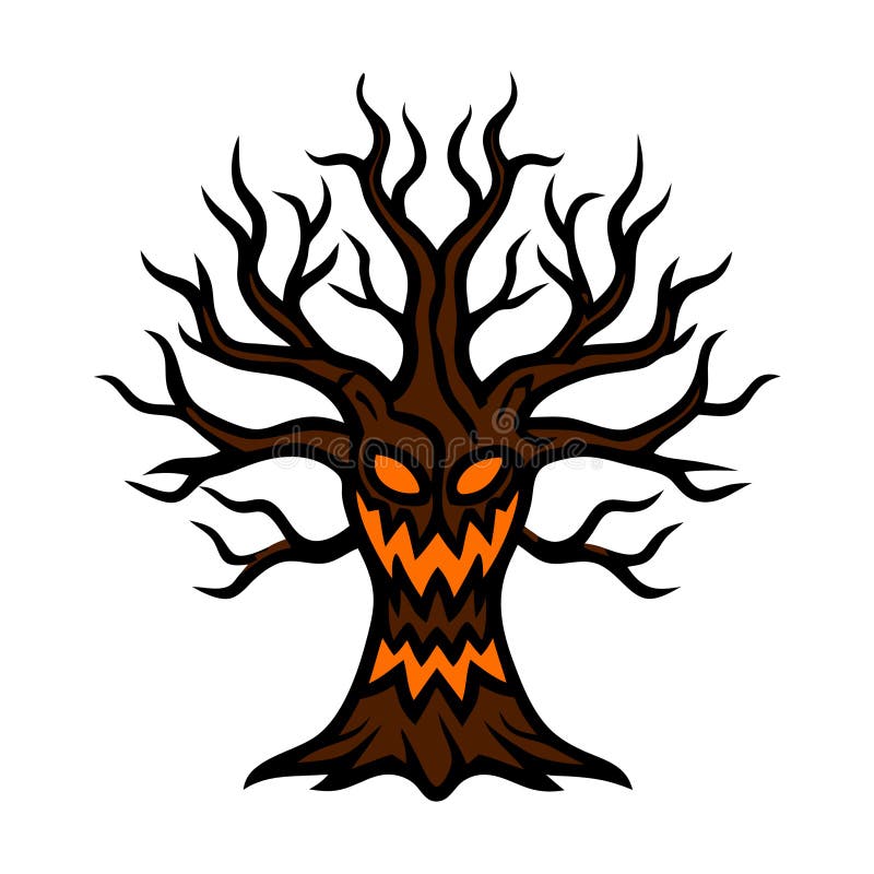 A Tree with a Face on it and a Mouth that is Open Stock Photo ...