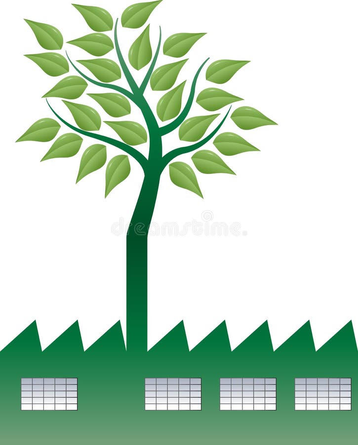 Tree in factory stock vector. Illustration of structure - 23050463