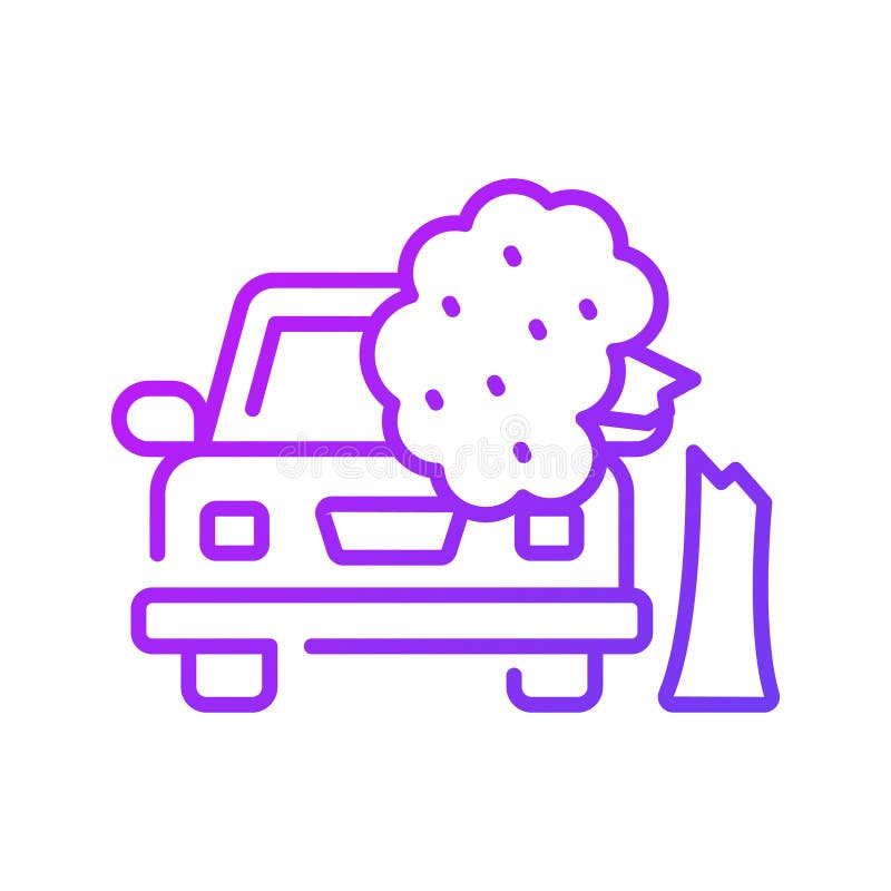 Tree Falling on Car, an Editable Icon of Car Accident, Car Insurance ...
