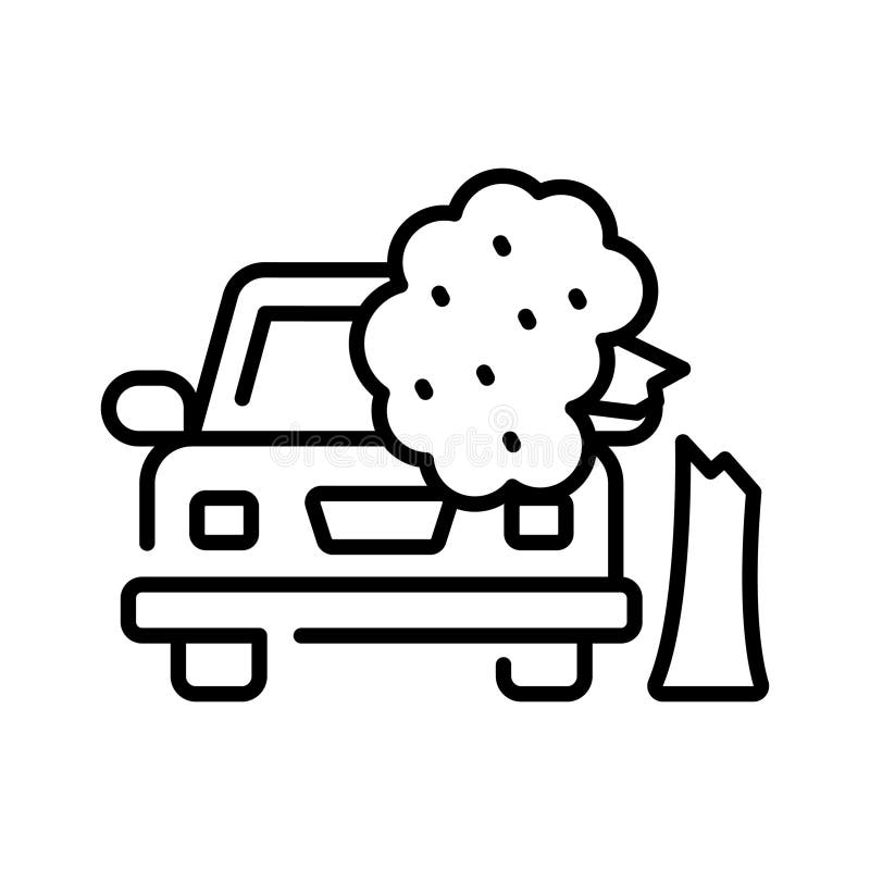 Tree Falling on Car, an Editable Icon of Car Accident, Car Insurance ...