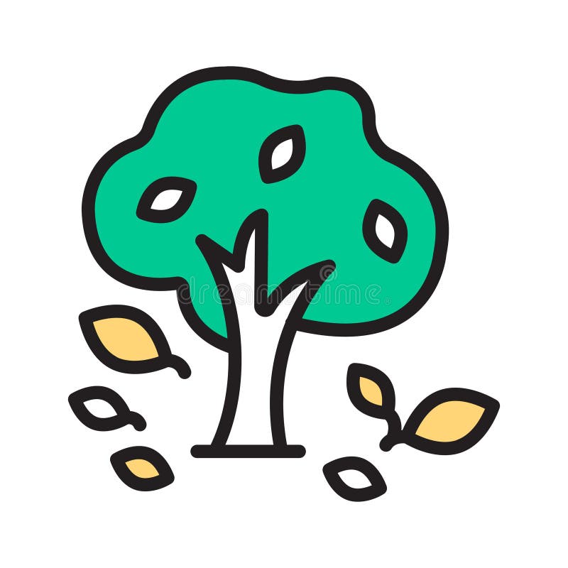 Tree with Falling Leaves, Symbolizing Autumn Weather and Change. Stock ...