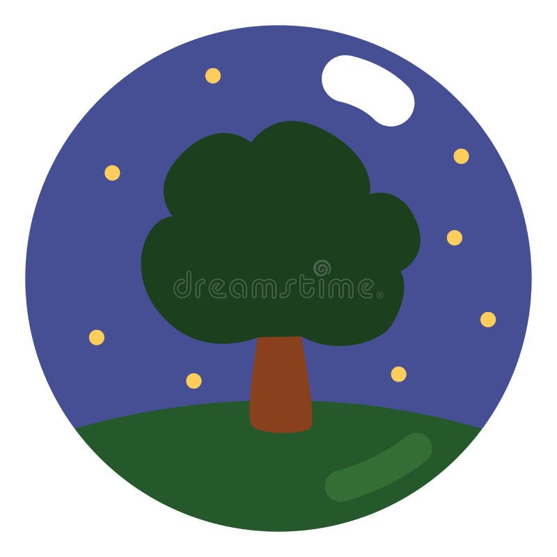 Tree on the Field Land Scape, Icon Stock Vector - Illustration of scape ...