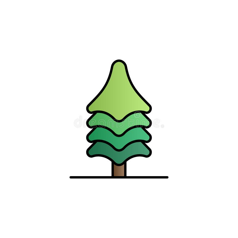 Tree, Fir Color Gradient Vector Icon Stock Illustration - Illustration ...