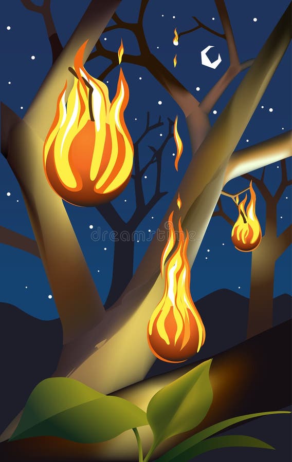 Tree on Fire stock vector. Illustration of abstract, tree - 7911219