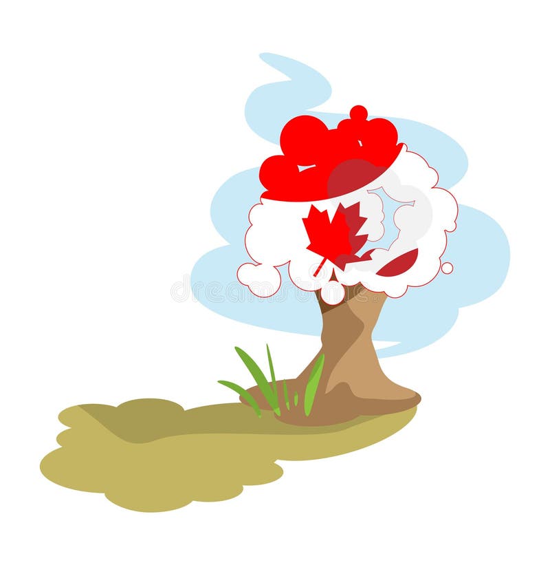 Tree flag of Canada stock vector. Illustration of nature - 12839188