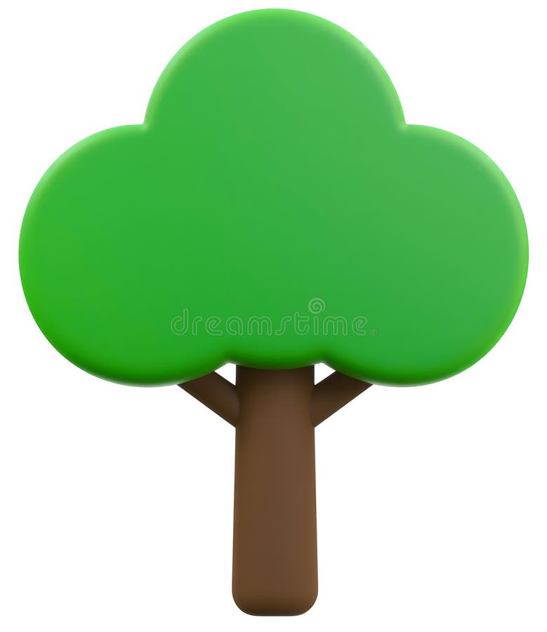 Tree flat 3d icon stock photo. Illustration of transparent - 375811700