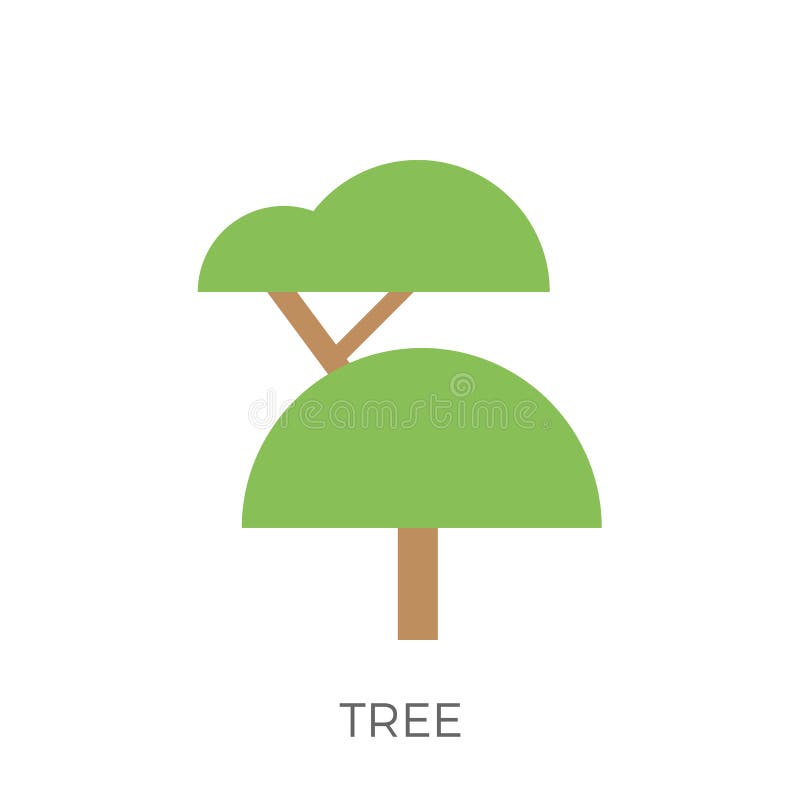 Flat tree icon stock vector. Illustration of pine, nature - 113691909