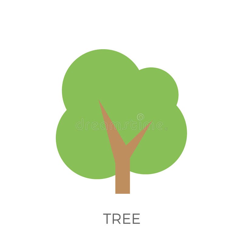 Flat tree icon stock vector. Illustration of lush, forest - 113673093